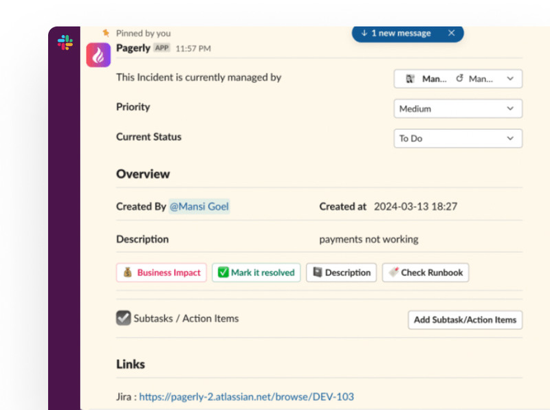 Two-way synchronisation Slack, JSM, and Jira